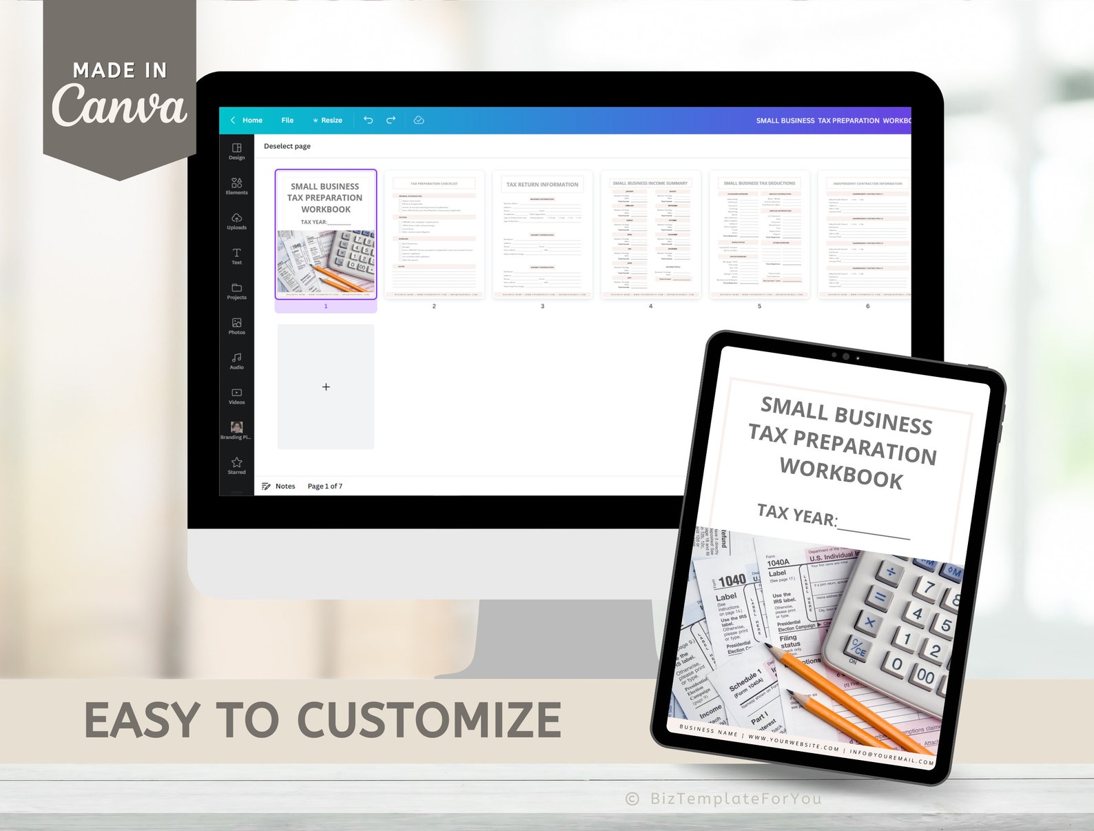 Editable Small Business Tax Preparation Workbook Template - Etsy