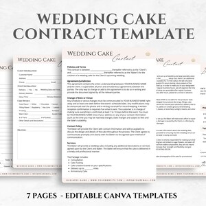 Editable Wedding Cake Contract Template Wedding Cake Order - Etsy