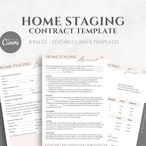 Editable Home Staging Contract Template, Property Staging Cservice ...
