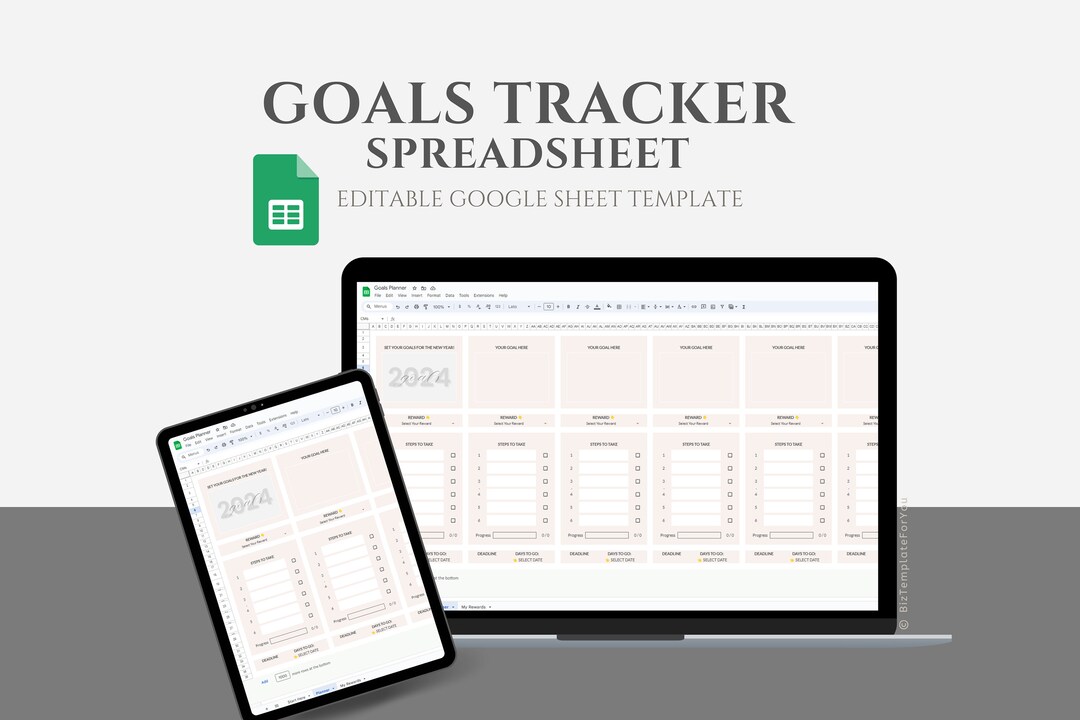 Editable Small Business Goals Tracker, Digital Goal Planner, Google ...