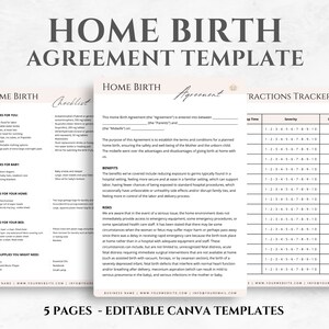 Editable Homebirth Agreement Template Midwife Contract Birth - Etsy