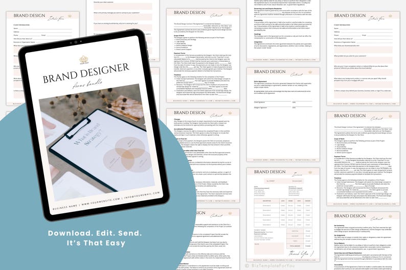 Editable Brand Designer Forms Bundle, Freelance Graphic Design Service ...