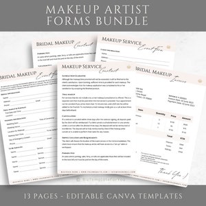 Editable Makeup Artist Forms Templates Bundle, Including Intake From ...