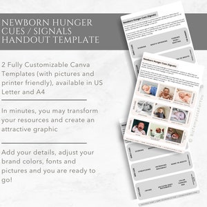 Editable Newborn Hunger Cues Template, Fully Editable Handout Template ...