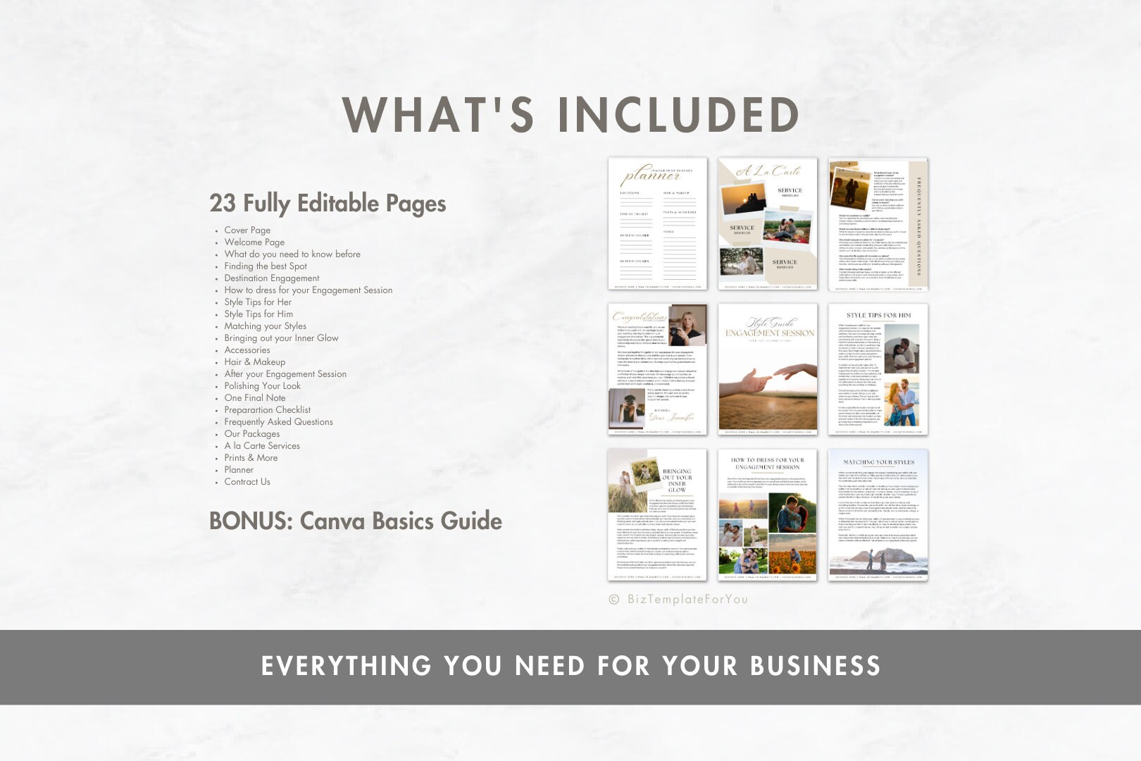 Editable Engagement Session Style Guide Template, Pre-written Couple ...