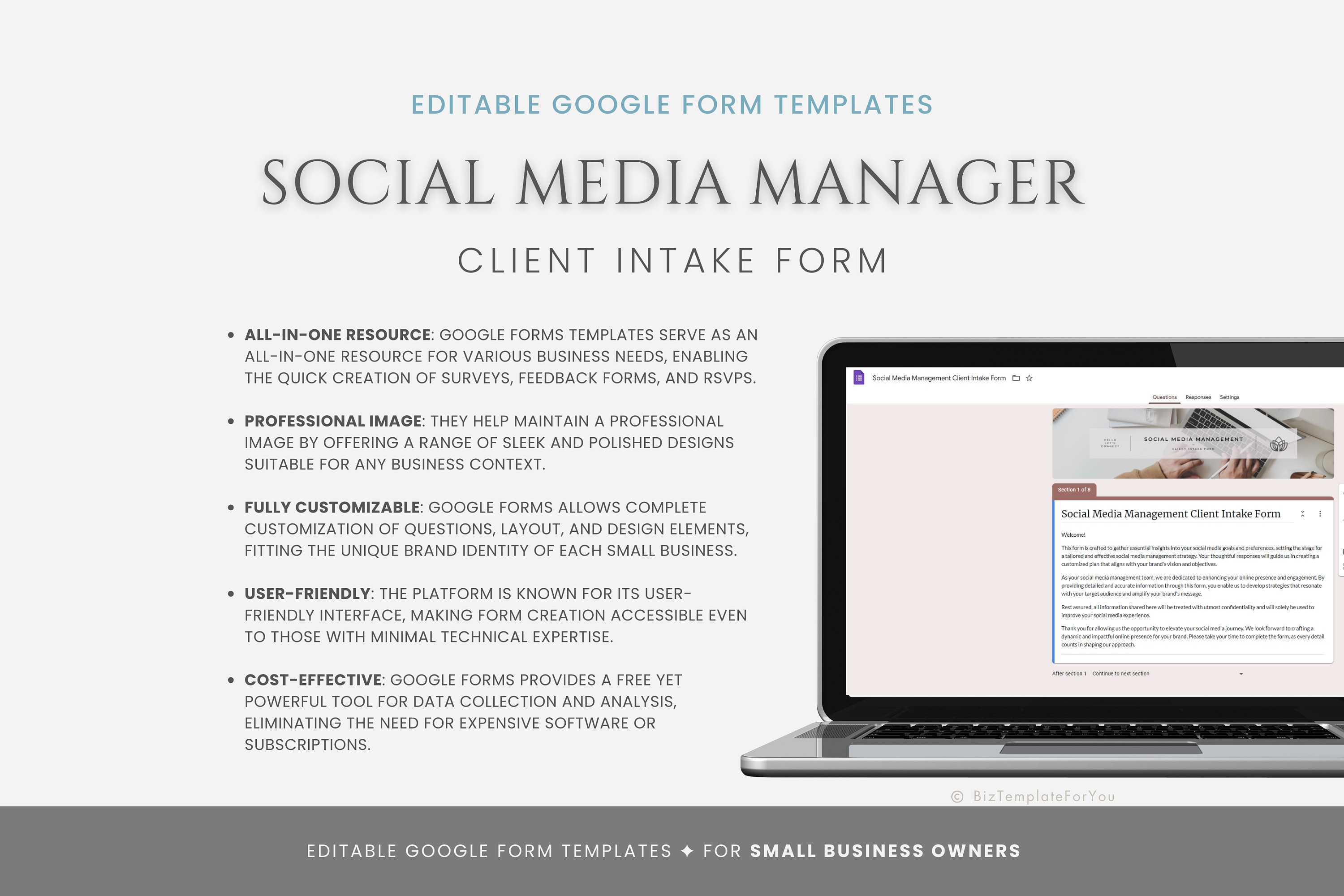 Editable Social Media Manager Client Intake Form Template, Freelance ...