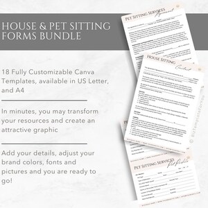 Editable House and Pet Sitting Contract Bundle, House & Pet Sitter ...