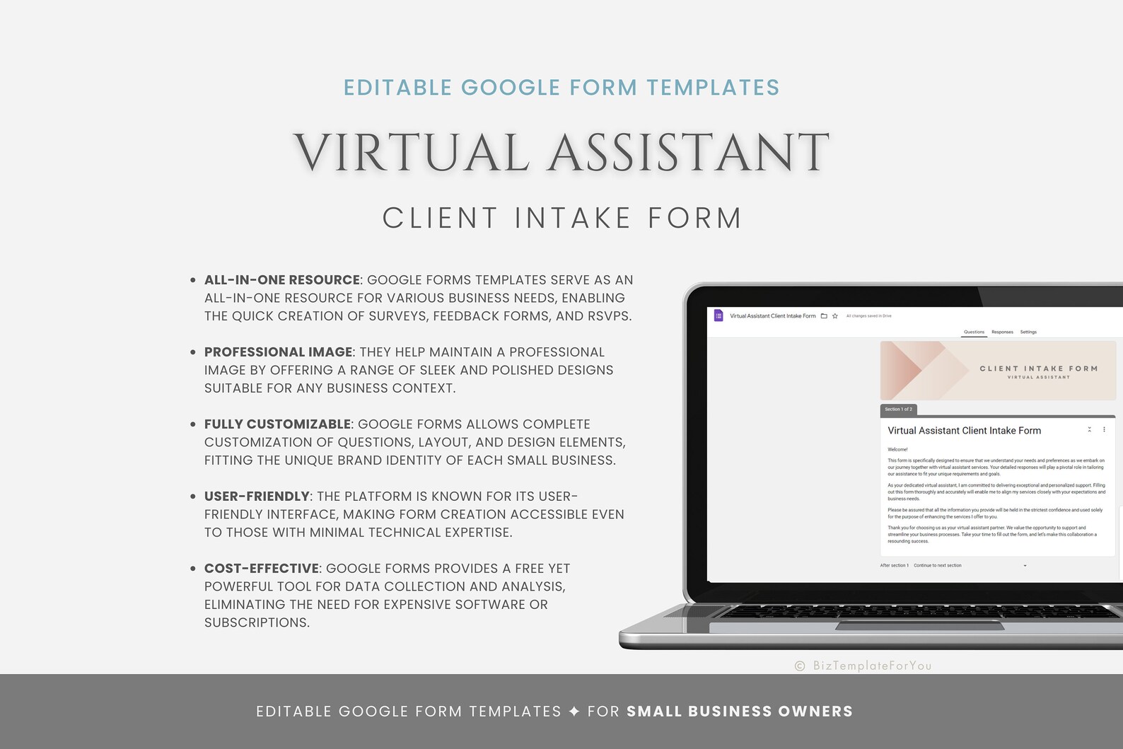 Editable Virtual Assistant Client Intake Form Template, Freelance Personal Assistant Client ...
