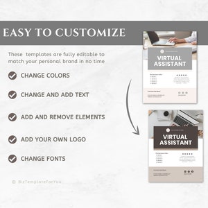Editable Virtual Assistant Flyer Template, One Page VA Flyer, Virtual ...