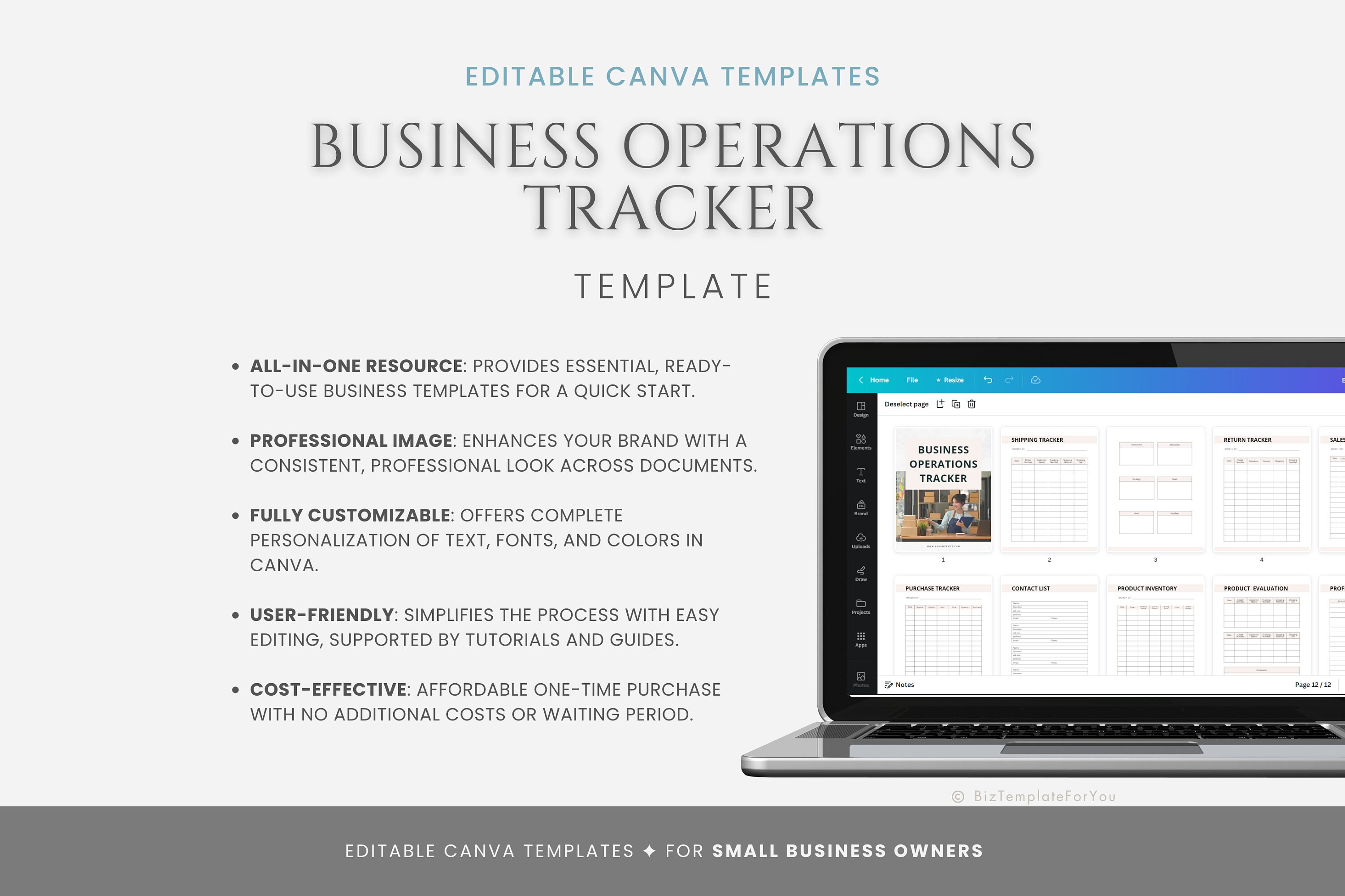 Editable Business Operations Tracker Templates, Business Operations ...