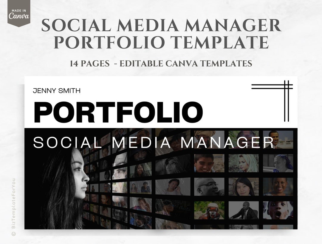 Editable Social Media Manager Portfolio Template Freelance - Etsy