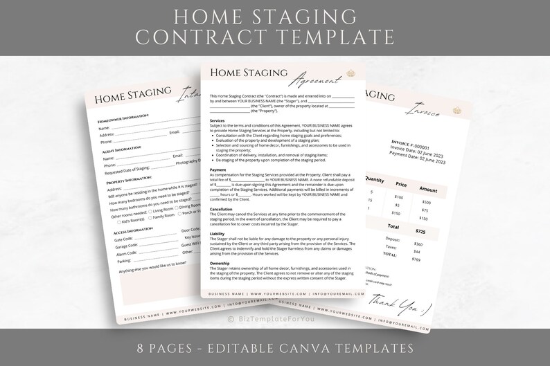 Editable Home Staging Contract Template, Property Staging Cservice ...