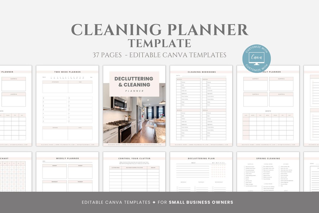 Editable Cleaning Planner Template, Declutter Planning Organizer ...