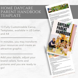 Editable Daycare Parent Handbook Template, Parent Handbook for Home ...