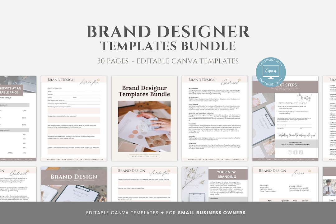 Editable Brand Designer Templates Bundle, Freelance Graphic Design ...