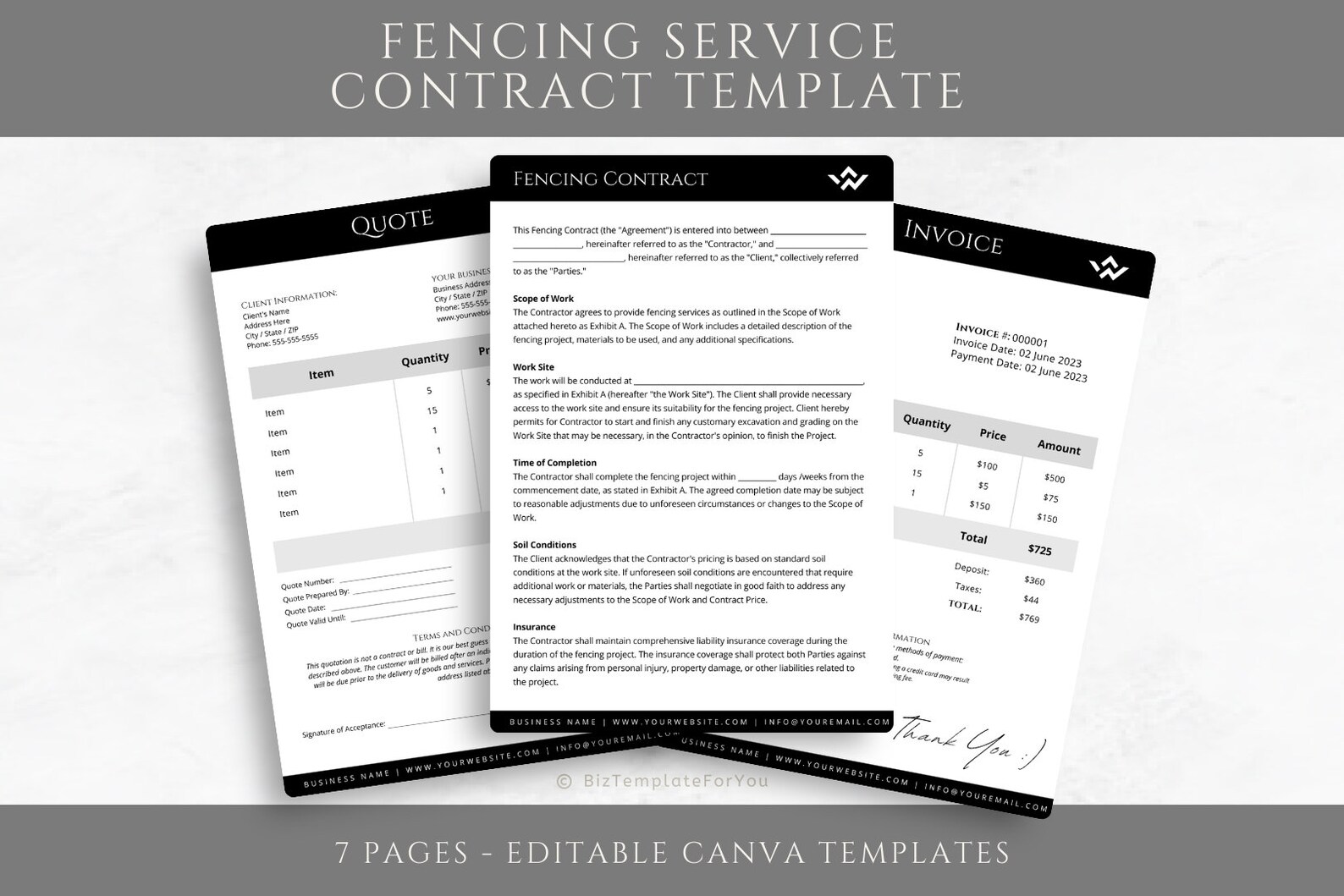 Editable Fencing Contract Template, Professional Fencing and Gates ...