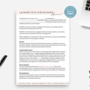Editable Laundry Pick up & Delivery Services Forms Templates, Pick and ...