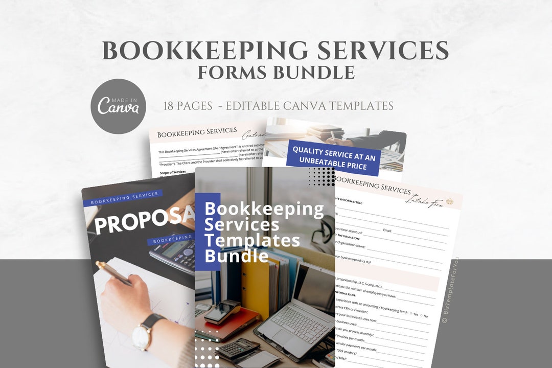 Editable Bookkeeping Services Template Bundle, Freelance Bookkeeper ...