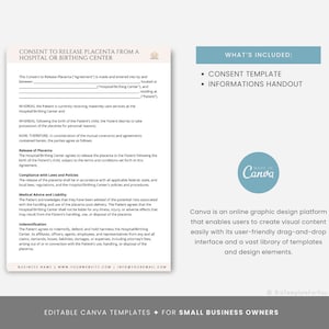 Editable Placenta Release Consent Form Template, Canva Editable ...