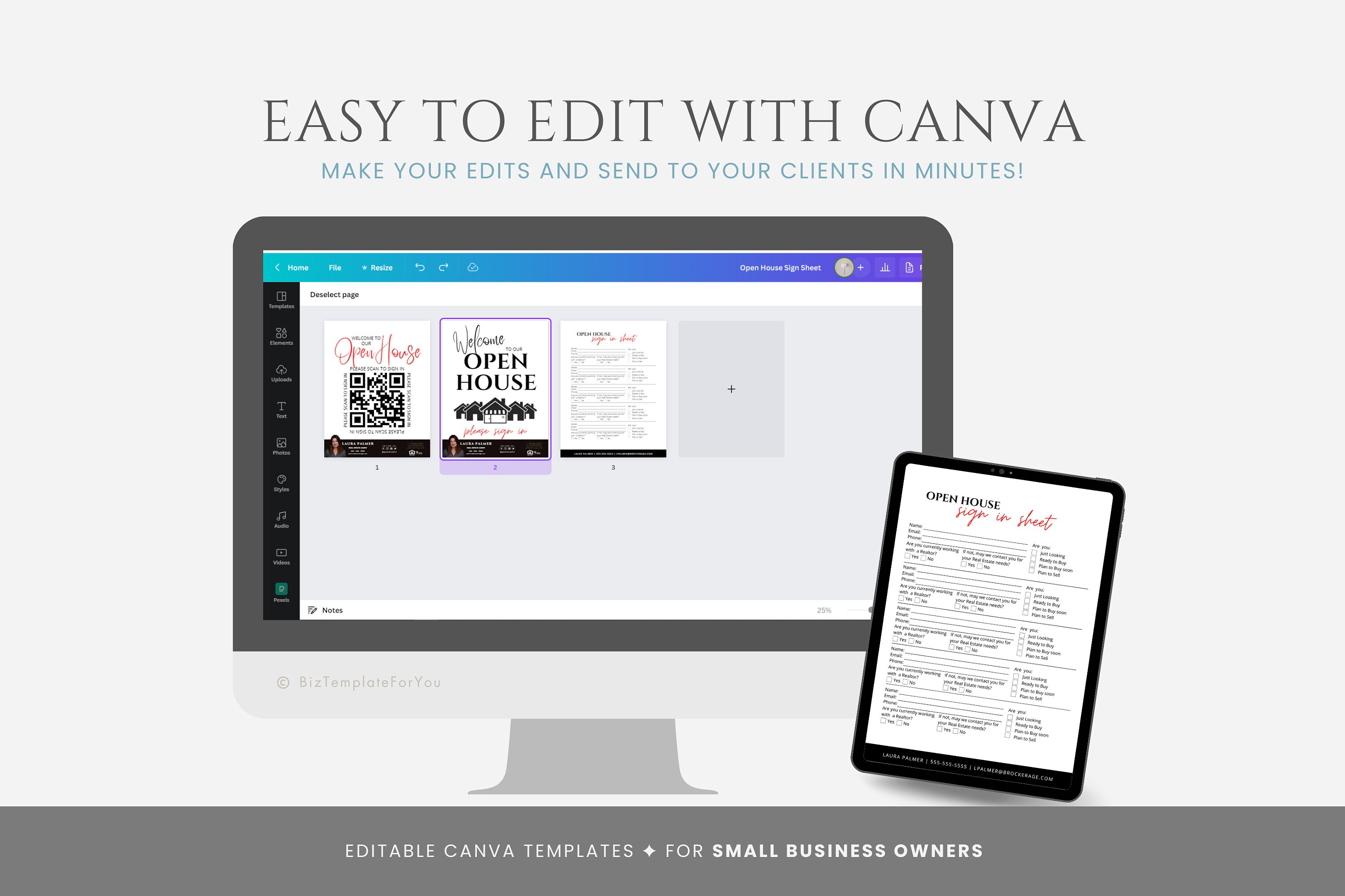 Open House Bundle Welcome Signs and Sign in Sheet Template, Real Estate ...