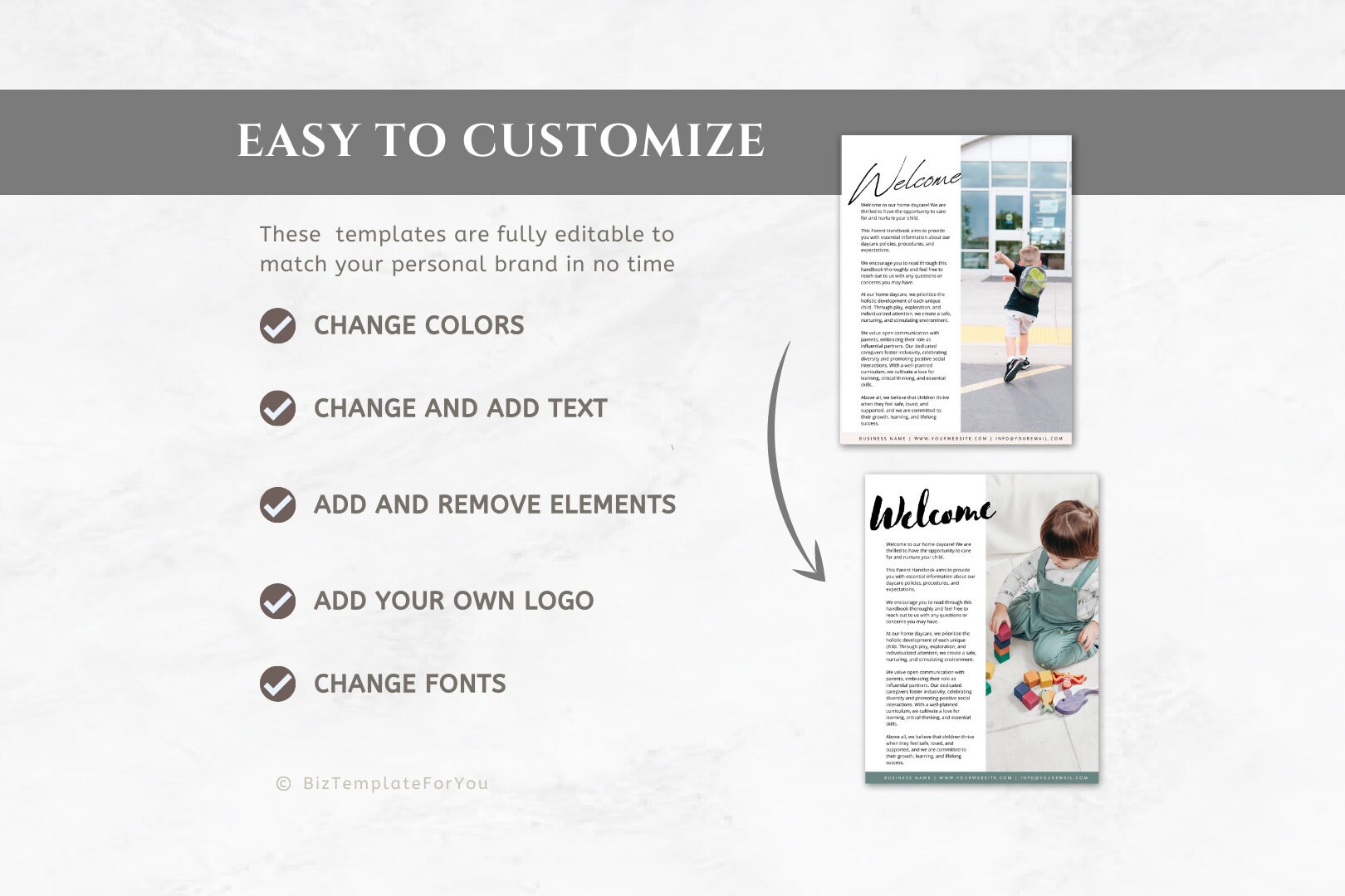 Editable Daycare Parent Handbook Template, Parent Handbook for Home ...