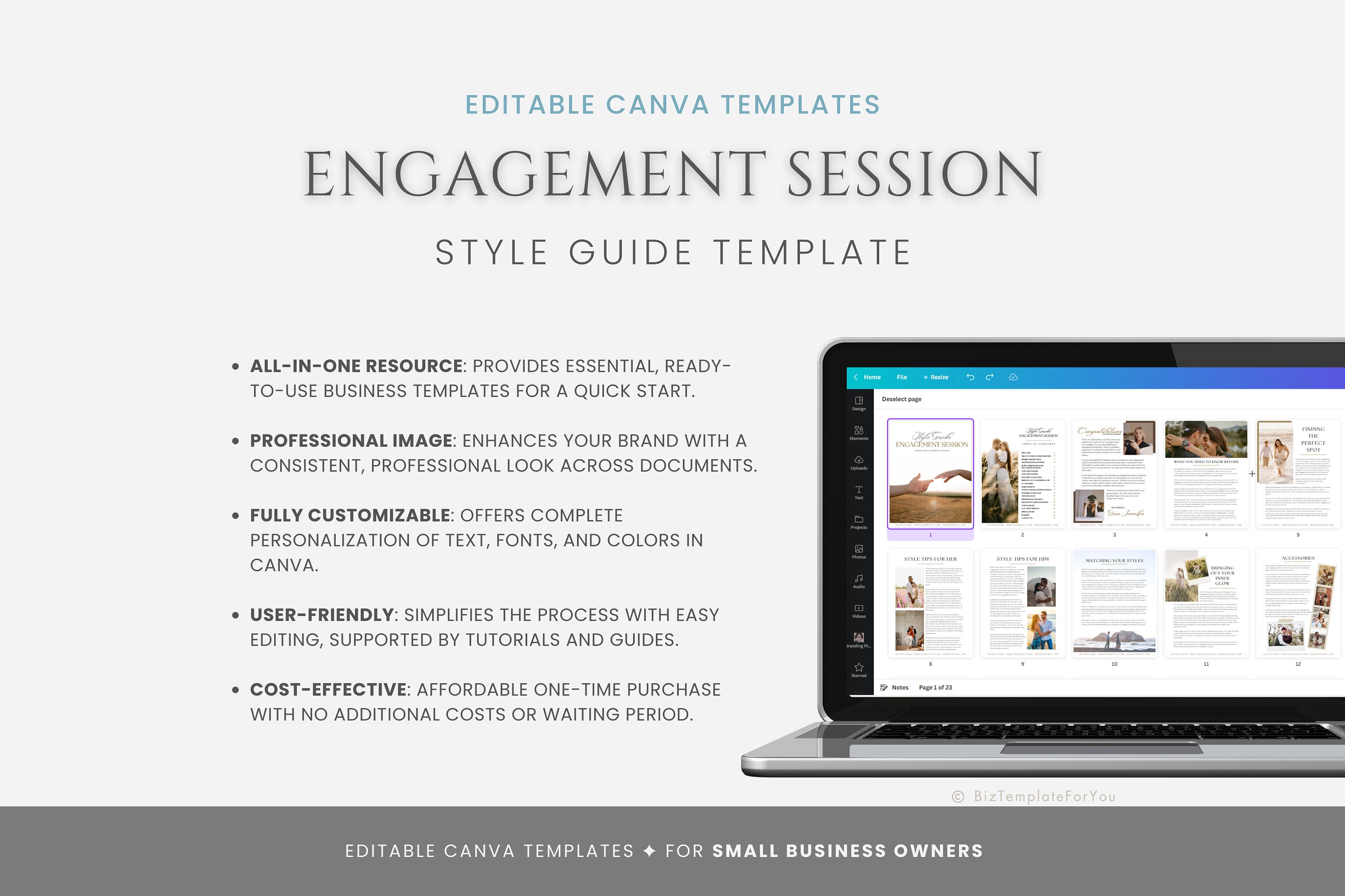 Editable Engagement Session Style Guide Photography Template, Pre ...