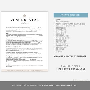 Editable Event Venue Rental Agreement Template, Event Facilities Rental ...