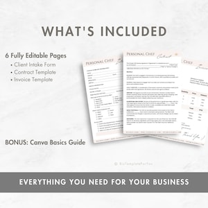 Editable Personal Chef Contract Template, Private Chef Contract ...