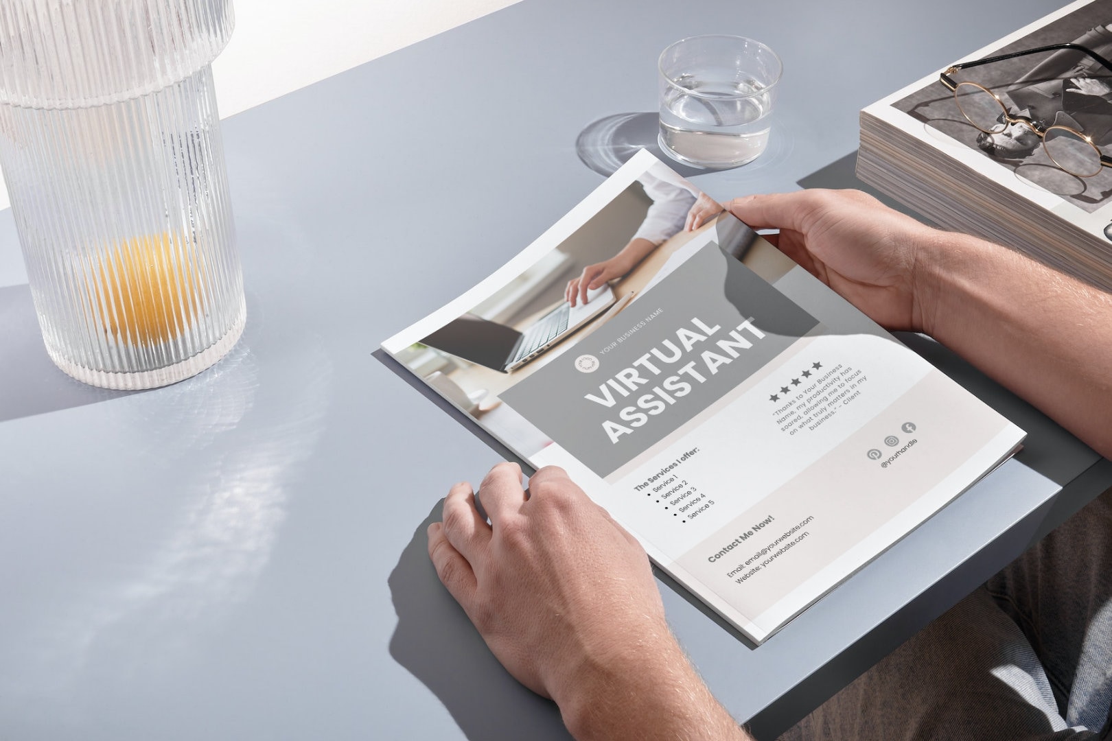 Editable Virtual Assistant Flyer Template, One Page VA Flyer, Virtual ...