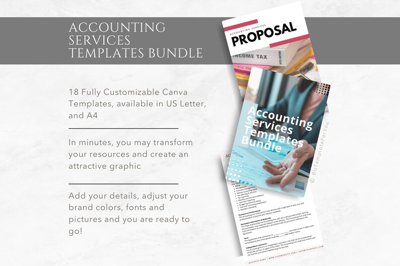 Editable Accounting Services Templates Bundle, Freelance Accountant ...