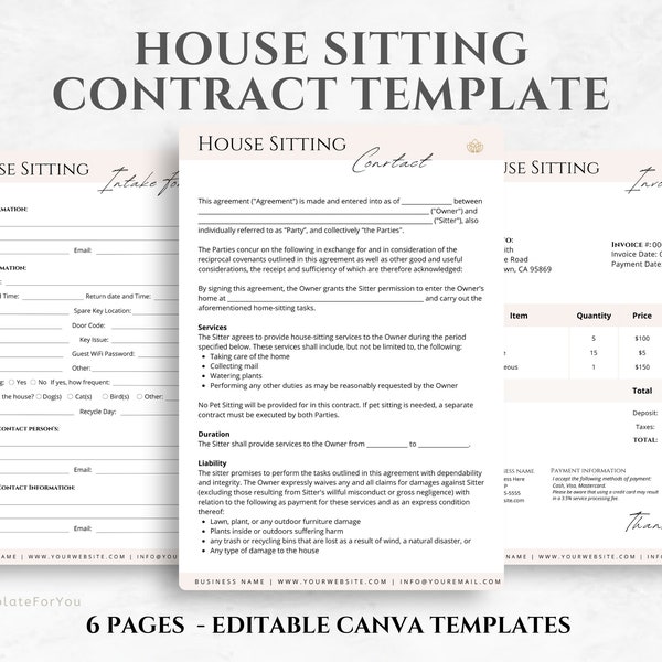 House Sitter Contract - Etsy Australia