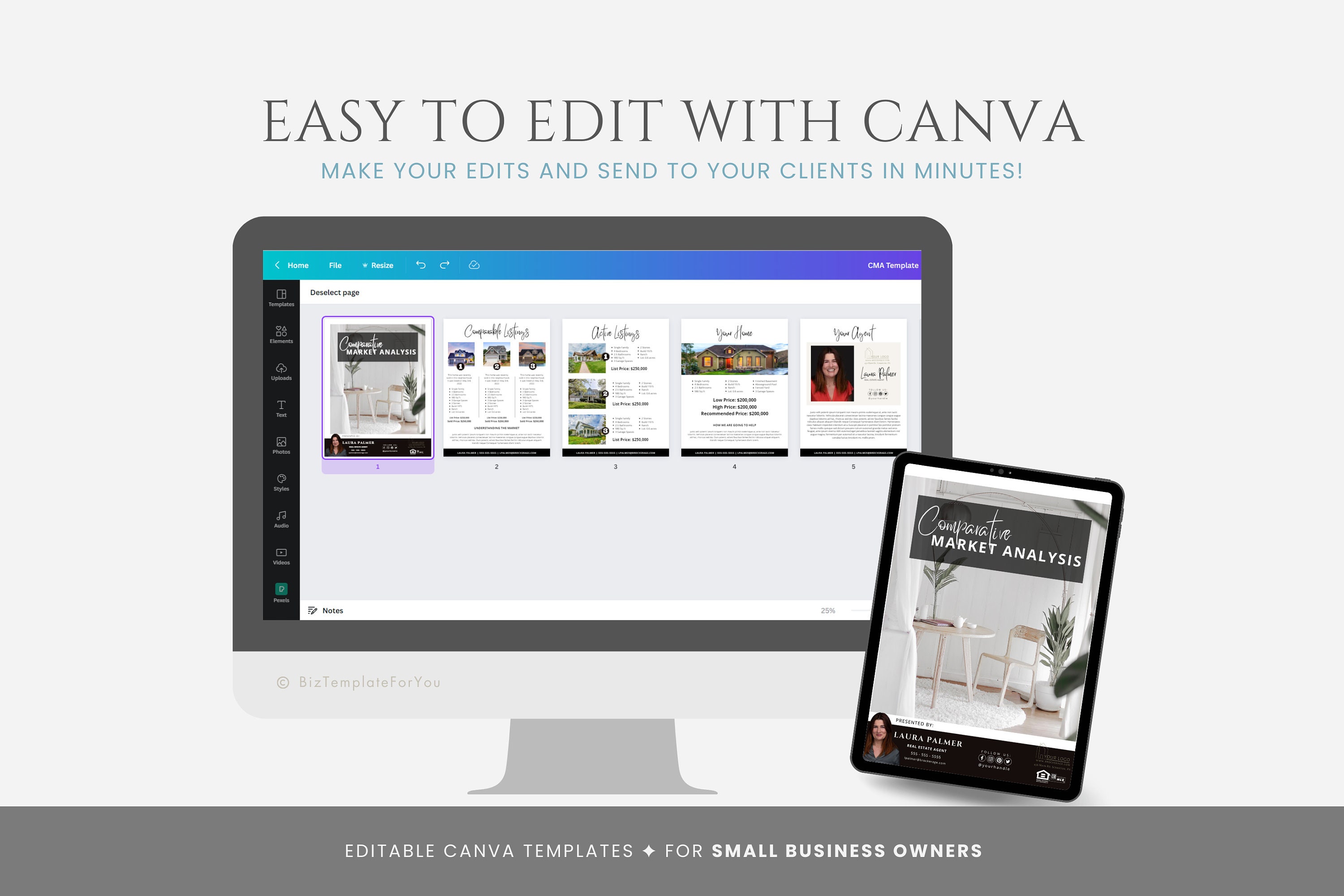 Editable Comparative Market Analysis Template, Real Estate CMA Template ...