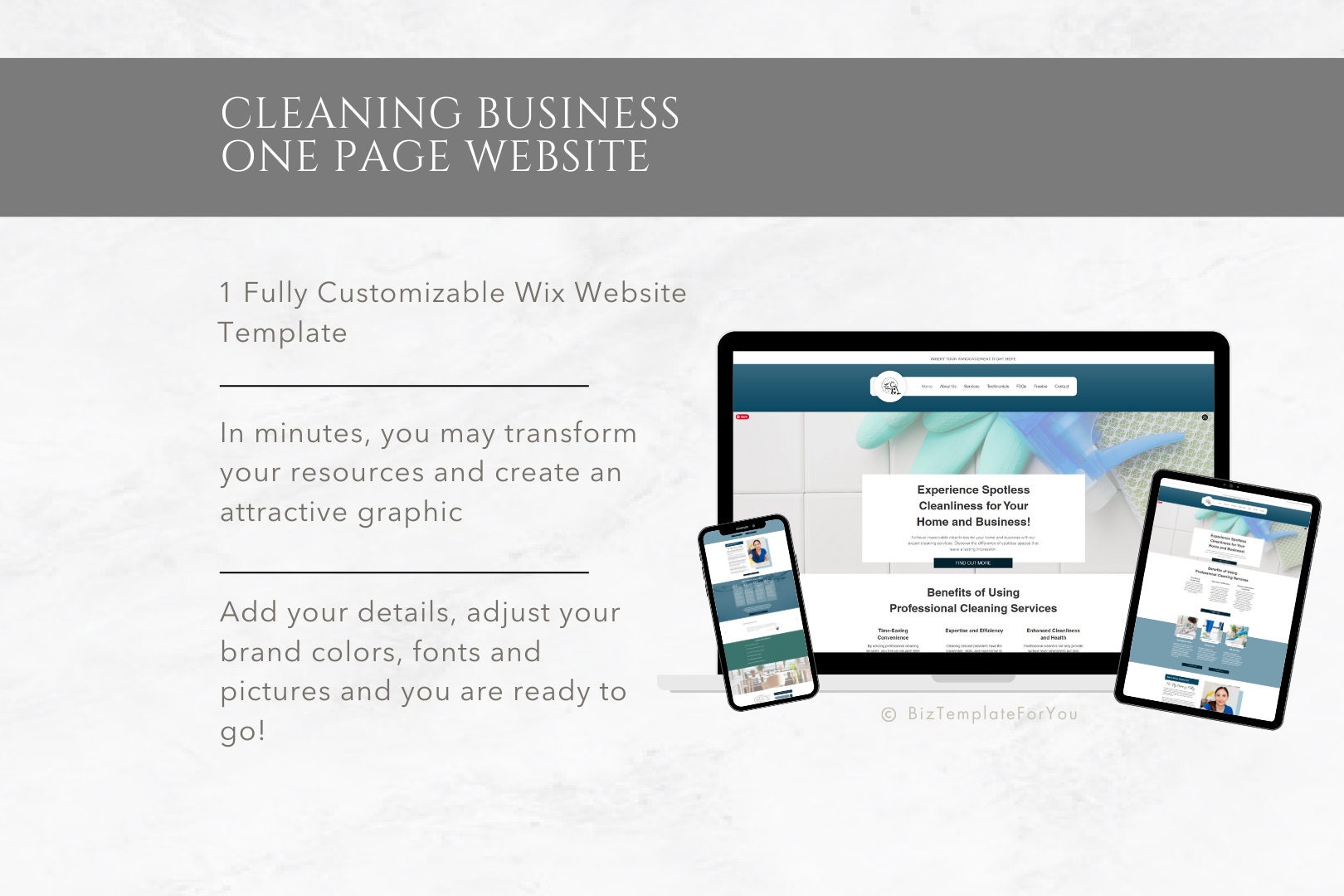 Editable Cleaning Business Website Template, Customizable Wix Website ...