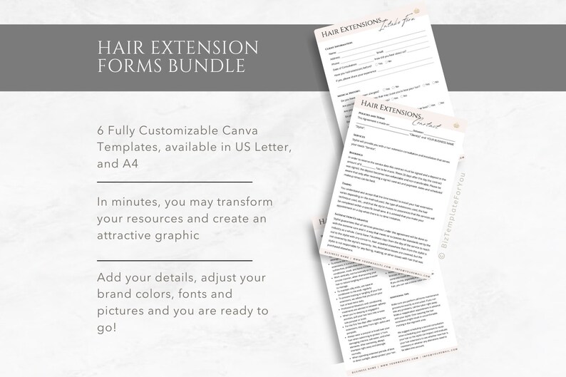 Editable Hair Extensions Contract Template, Hair Extensions ...