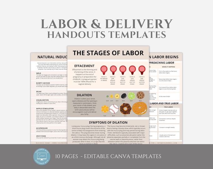 Editable Labor Partner Cheat Sheet Template, Birth Partner Info Sheet ...