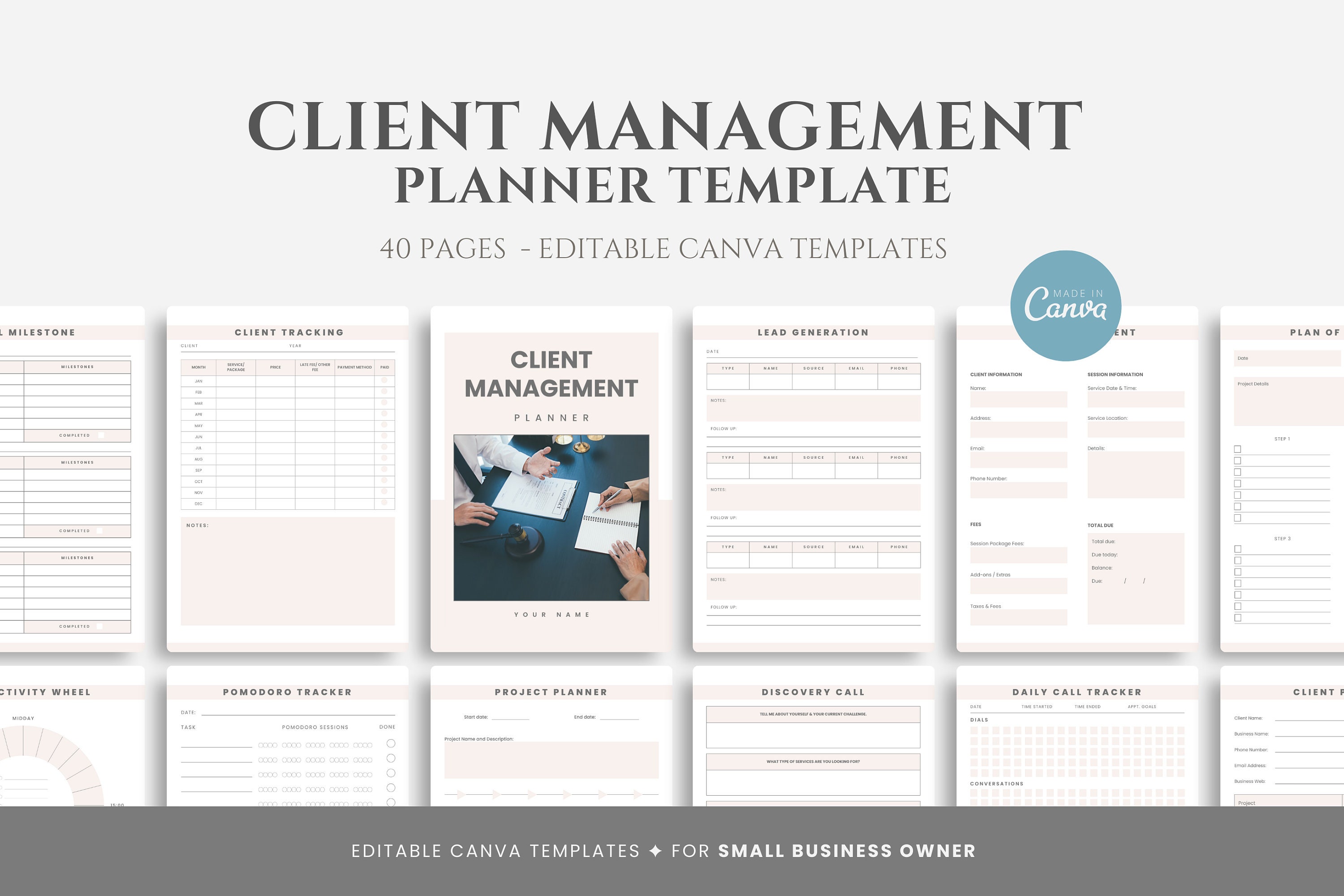 Editable Client Management Planner Template, Small Business Customer ...