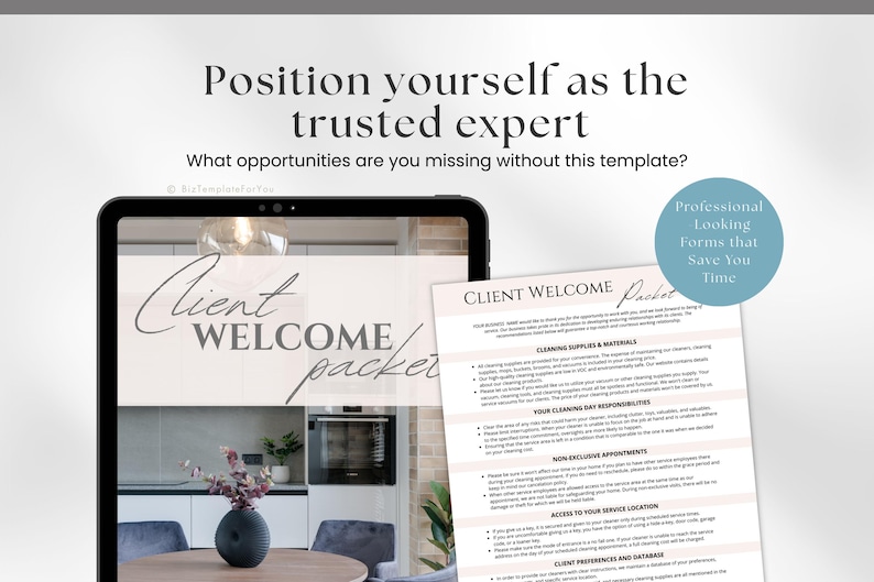 Cleaning Services Client Welcome Packet, Editable Client Onboarding ...