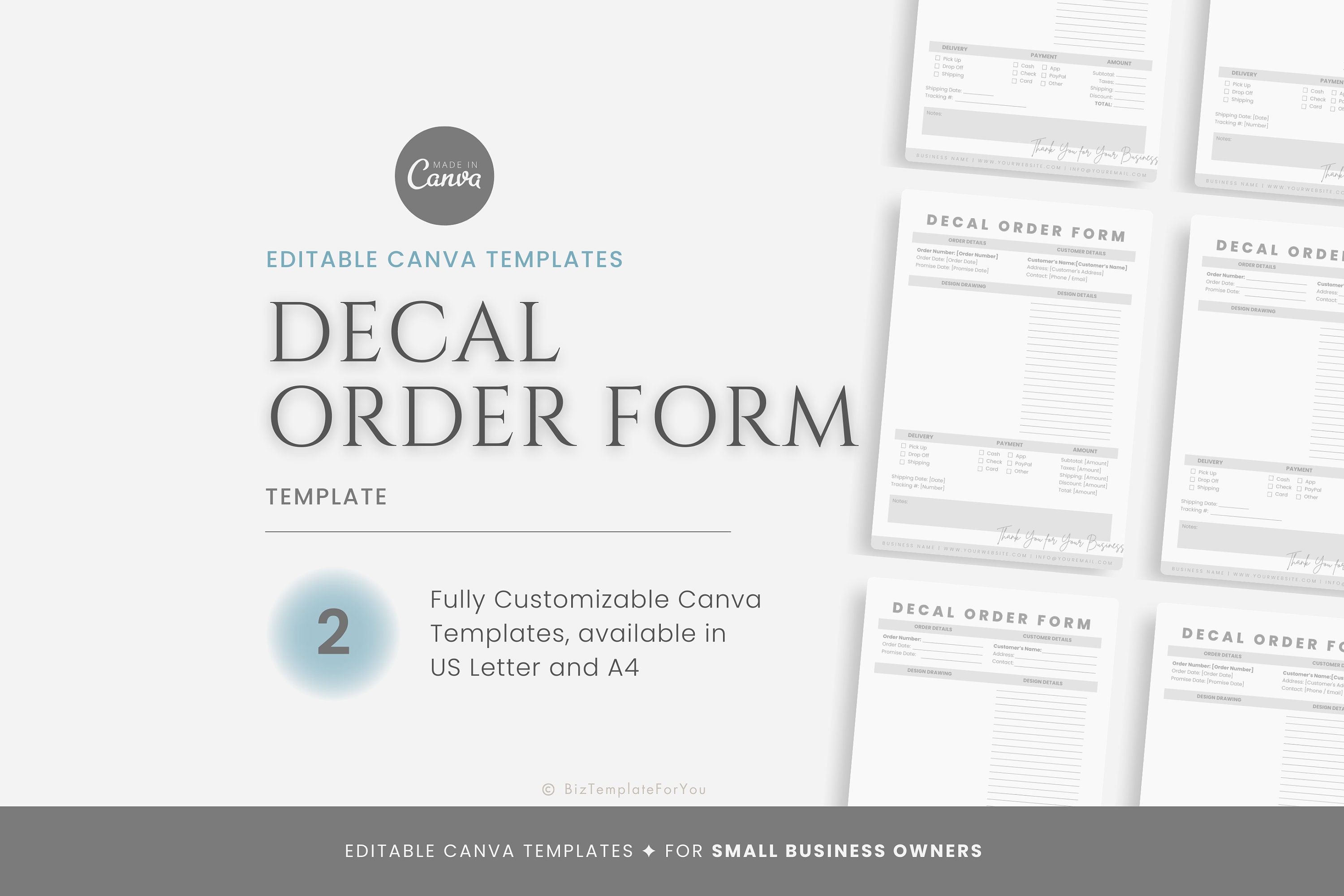 Editable Decal Order Form Template, Printable Decal Order Form Template ...