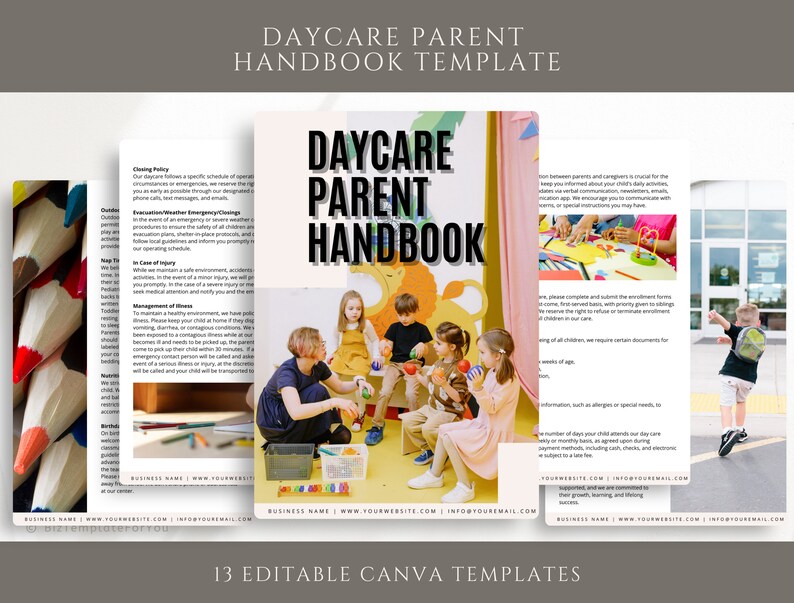 Editable Daycare Parent Handbook Template Parent Handbook for - Etsy