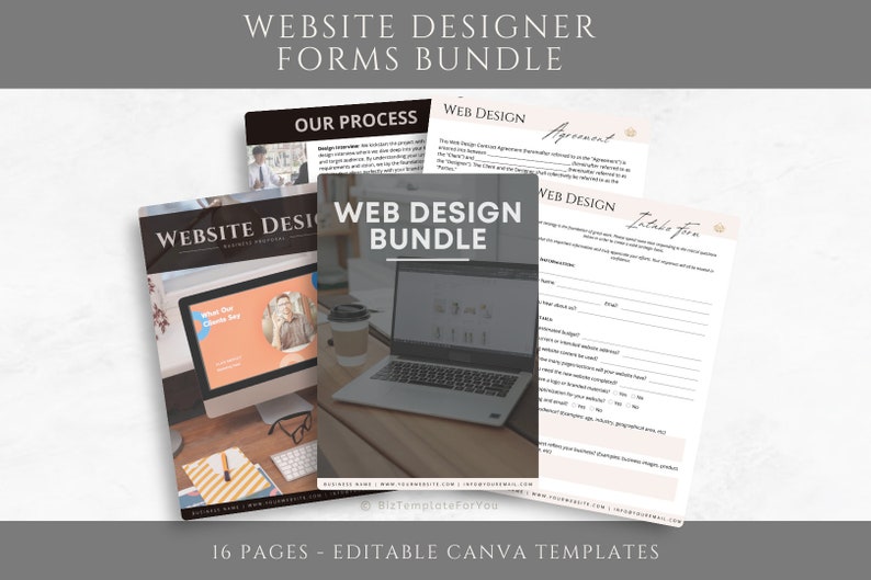 Editable Web Design Templates Bundle, Freelance Website Designer ...