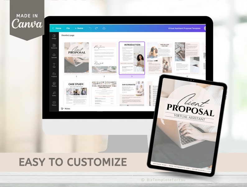 Editable Virtual Assistant Proposal Template Freelance - Etsy