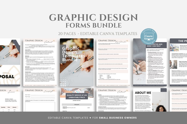 Editable Graphic Design Forms Templates Bundle, Graphic Design Service ...