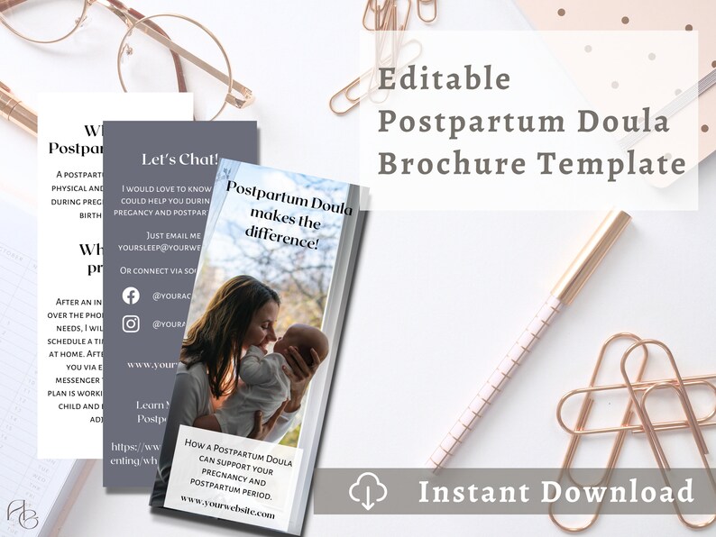 Editable Postpartum Doula Brochure Template Printable - Etsy