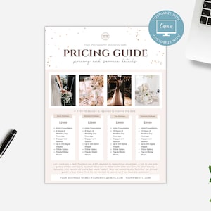 Editable Wedding Photography Pricing Template, Wedding Photography ...
