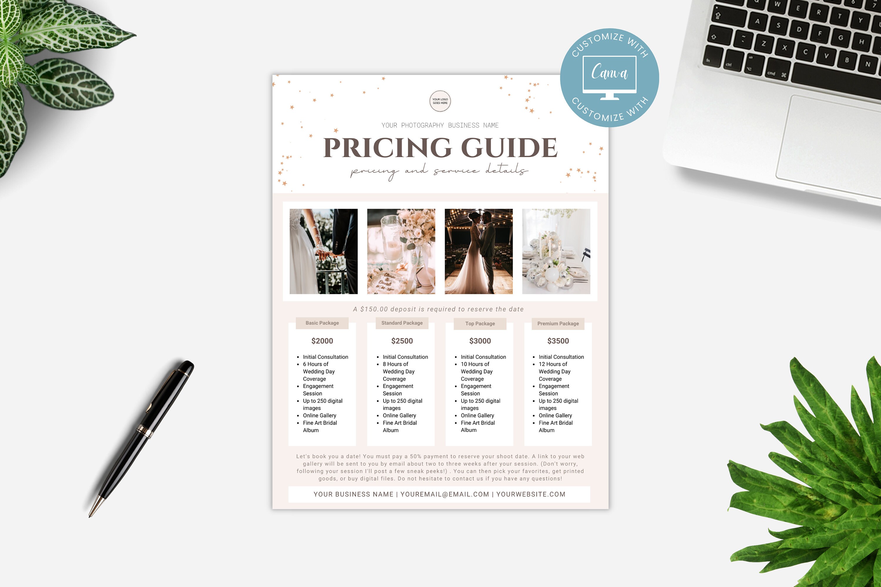 Editable Wedding Photography Pricing Template, Wedding Photography ...