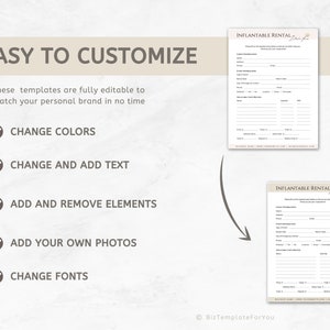 Editable Inflatable Rental Agreement Template Bounce House - Etsy