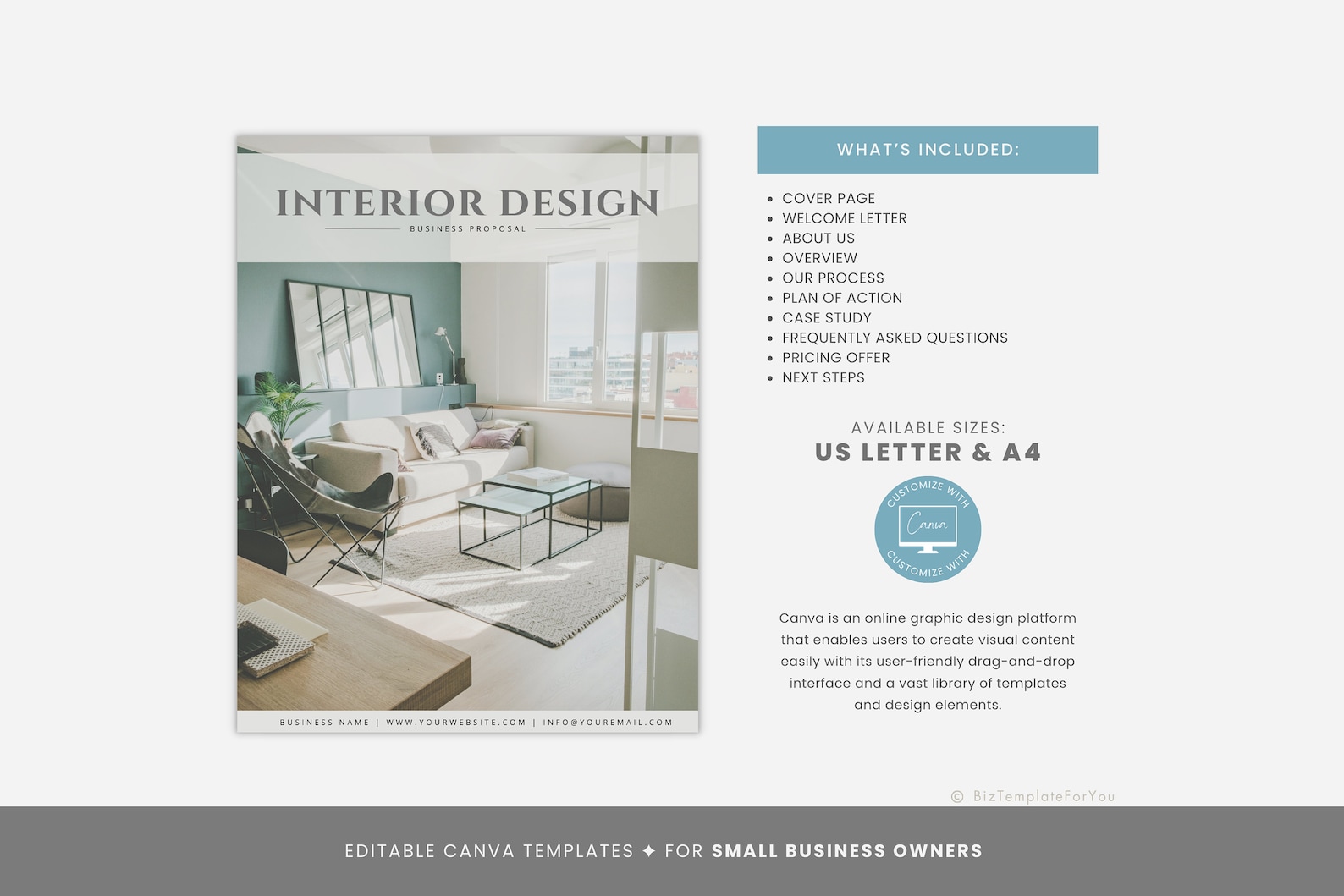 Editable Interior Design Proposal Template, Interior Designer Proposal ...