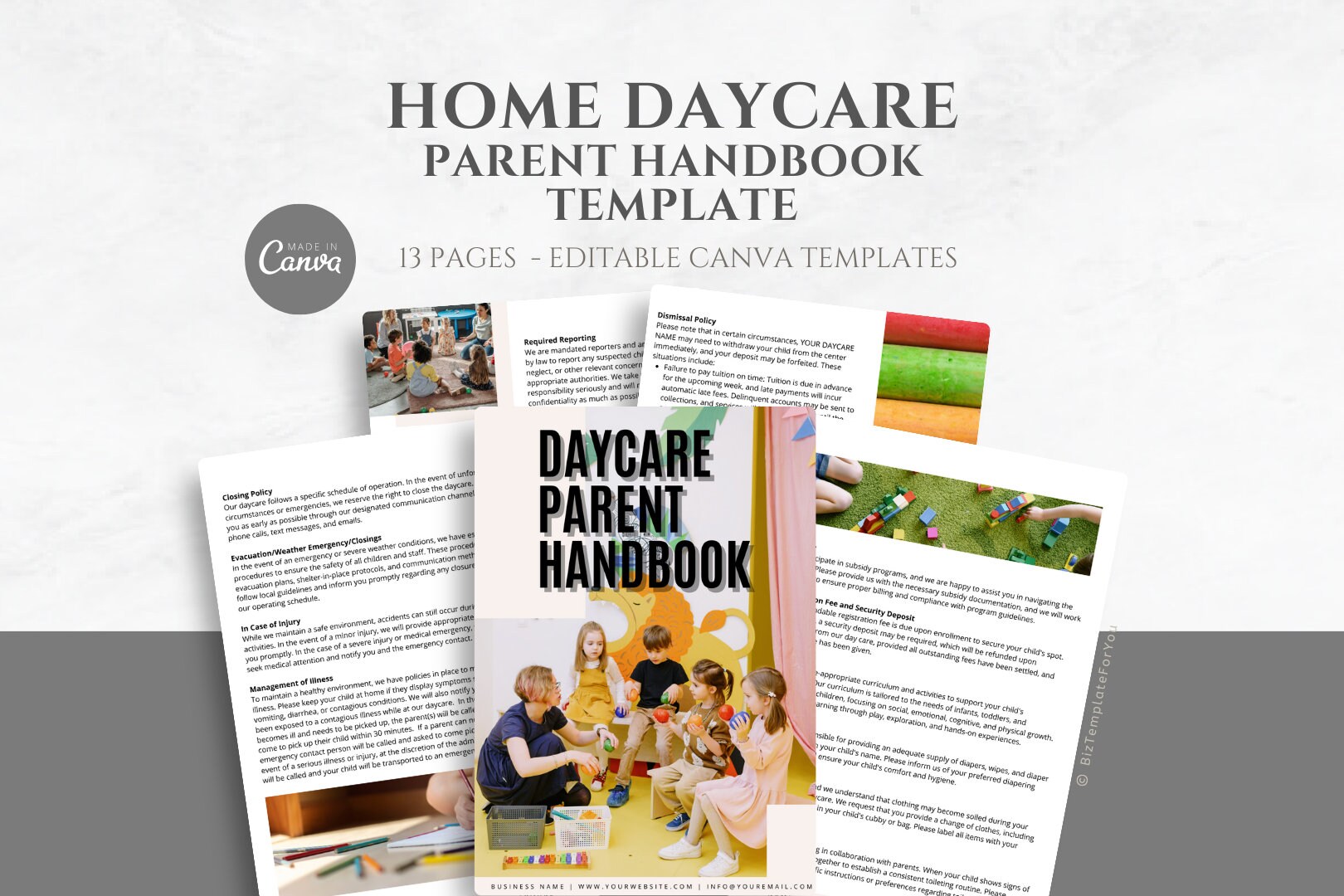 Editable Daycare Parent Handbook Template, Parent Handbook for Home ...