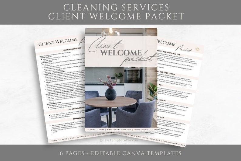 Cleaning Services Client Welcome Packet, Editable Client Onboarding ...