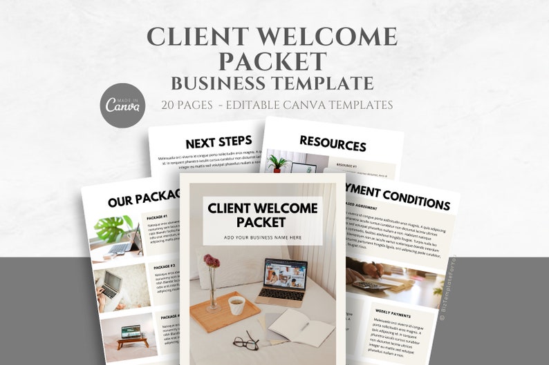 Editable New Client Welcome Packet Template, Onboarding Canva Template ...